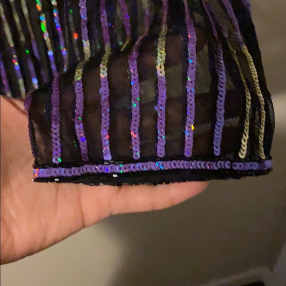 Odeon by Kris | Jackets & Coats | Black Lace Open Face Jacket W Sequins ...